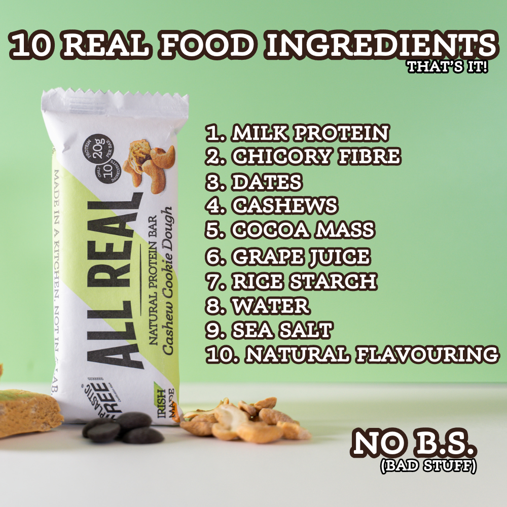 Cashew Cookie Dough Natural Protein Bar | Made in Ireland – All Real ...